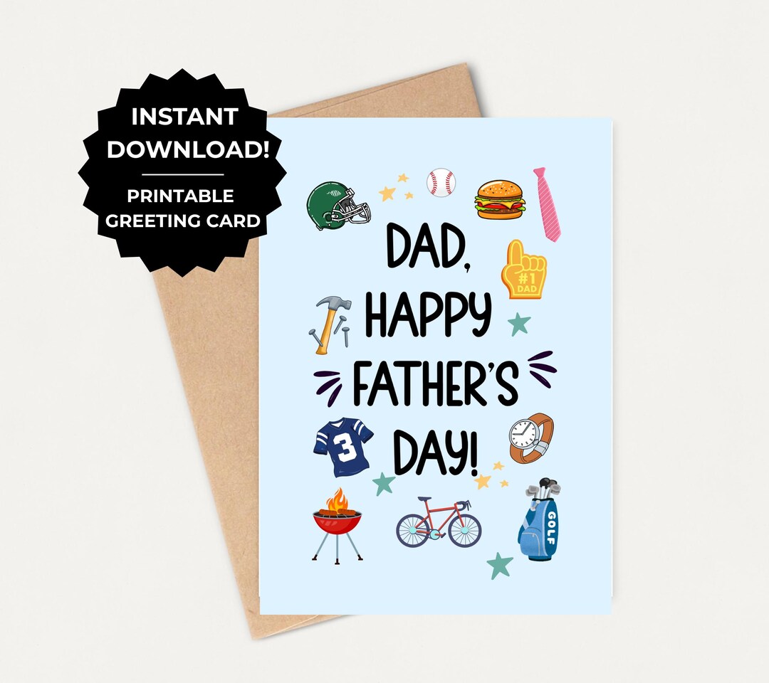 Print at Home Father’s Day Card for Sports Loving Dad Cool Sports ...