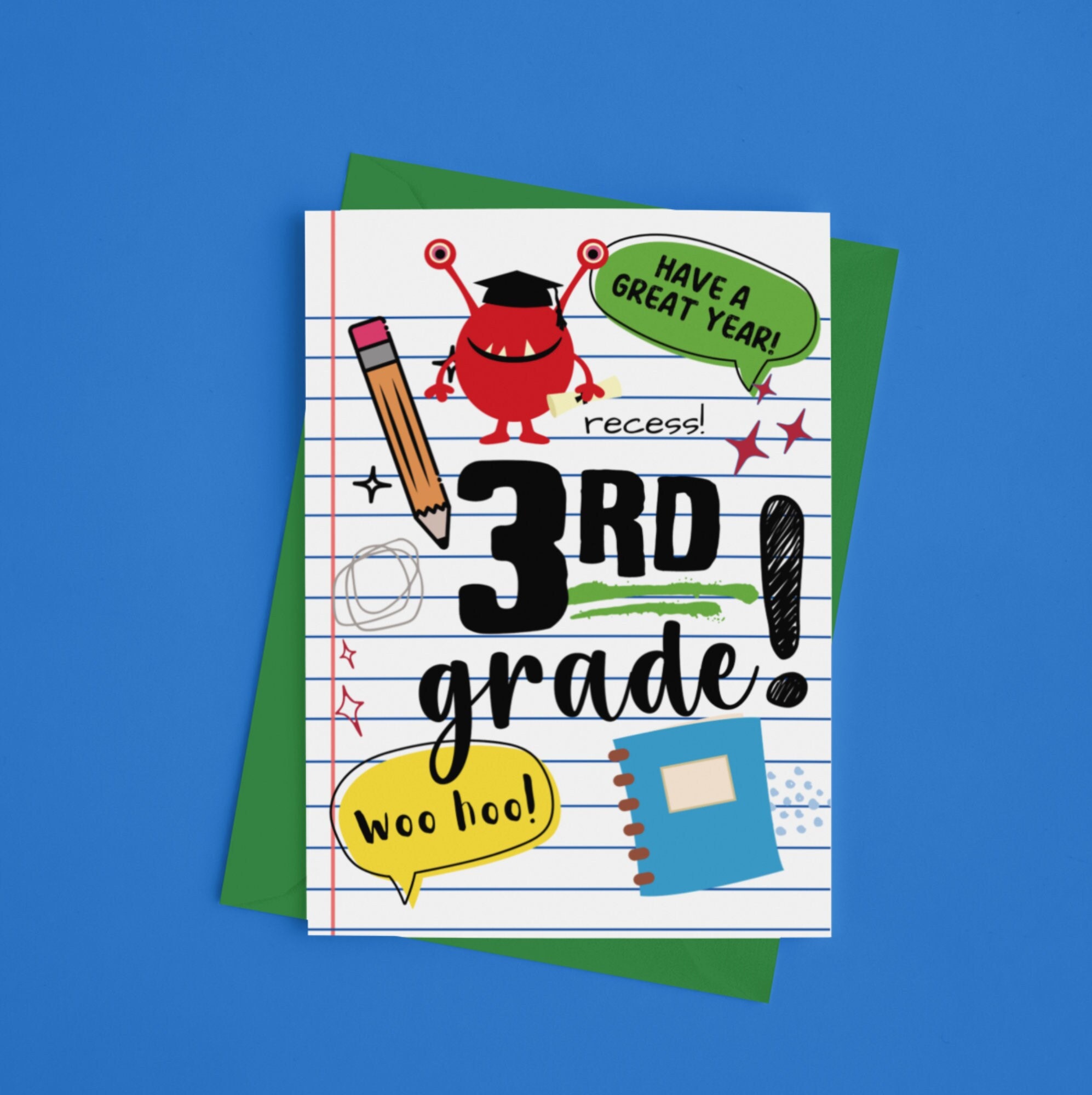 3rd Grade Back-to-school Greeting Card: Celebrate the School Year (5x7 ...