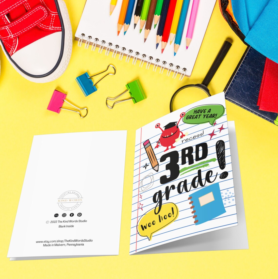 3rd Grade Back-to-school Greeting Card Celebrate the Start of the ...