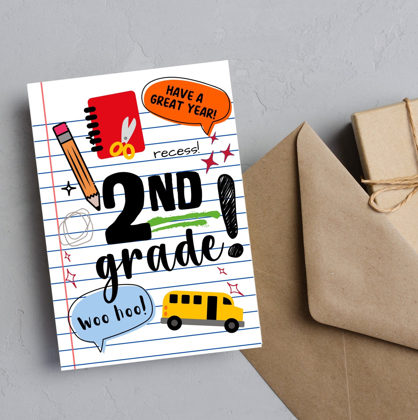 2nd Grade Back-to-school Greeting Card | Celebrate the Start of the ...