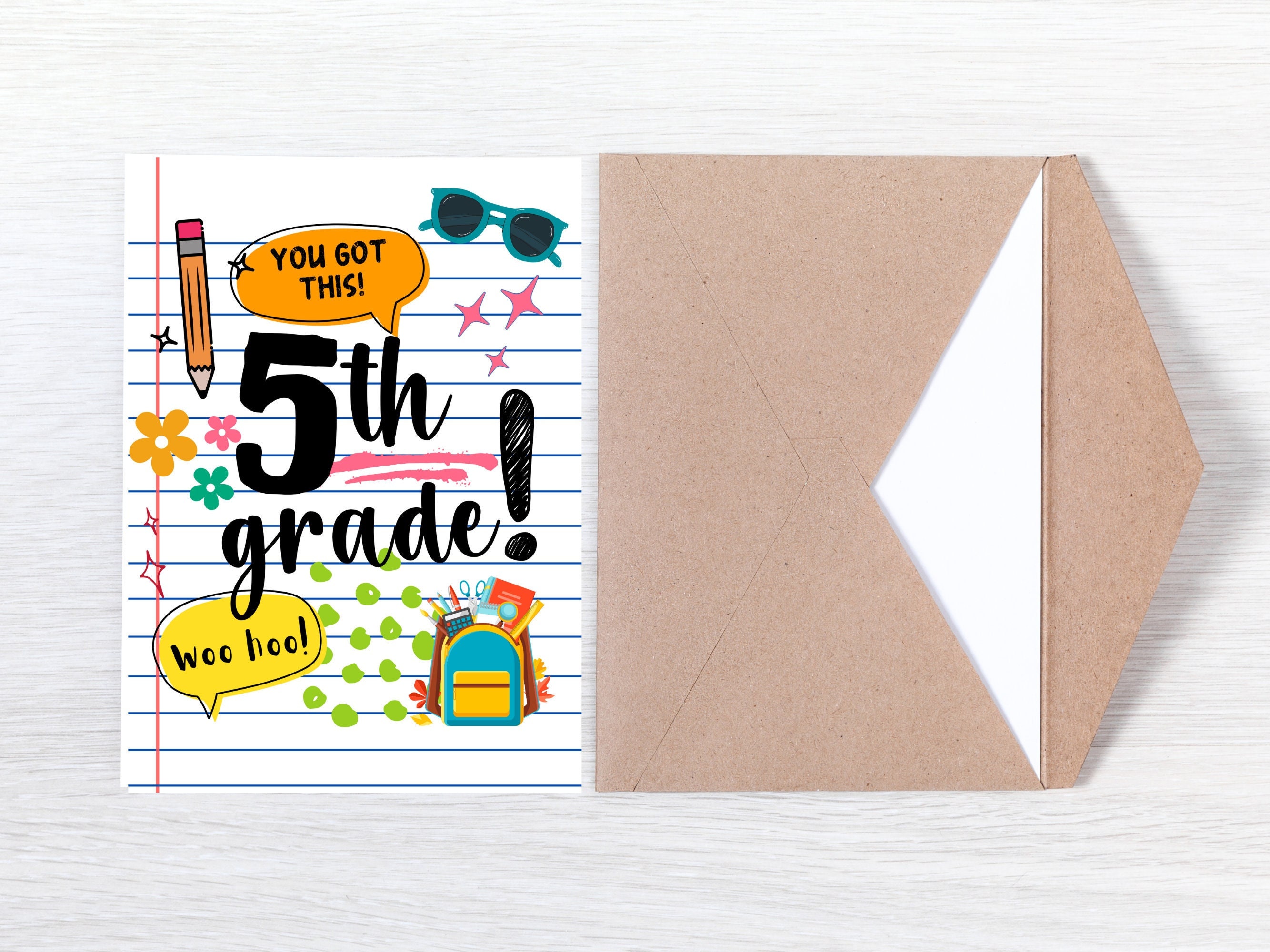 5th Grade Back-to-school Greeting Card Version 2 | Celebrate the School ...