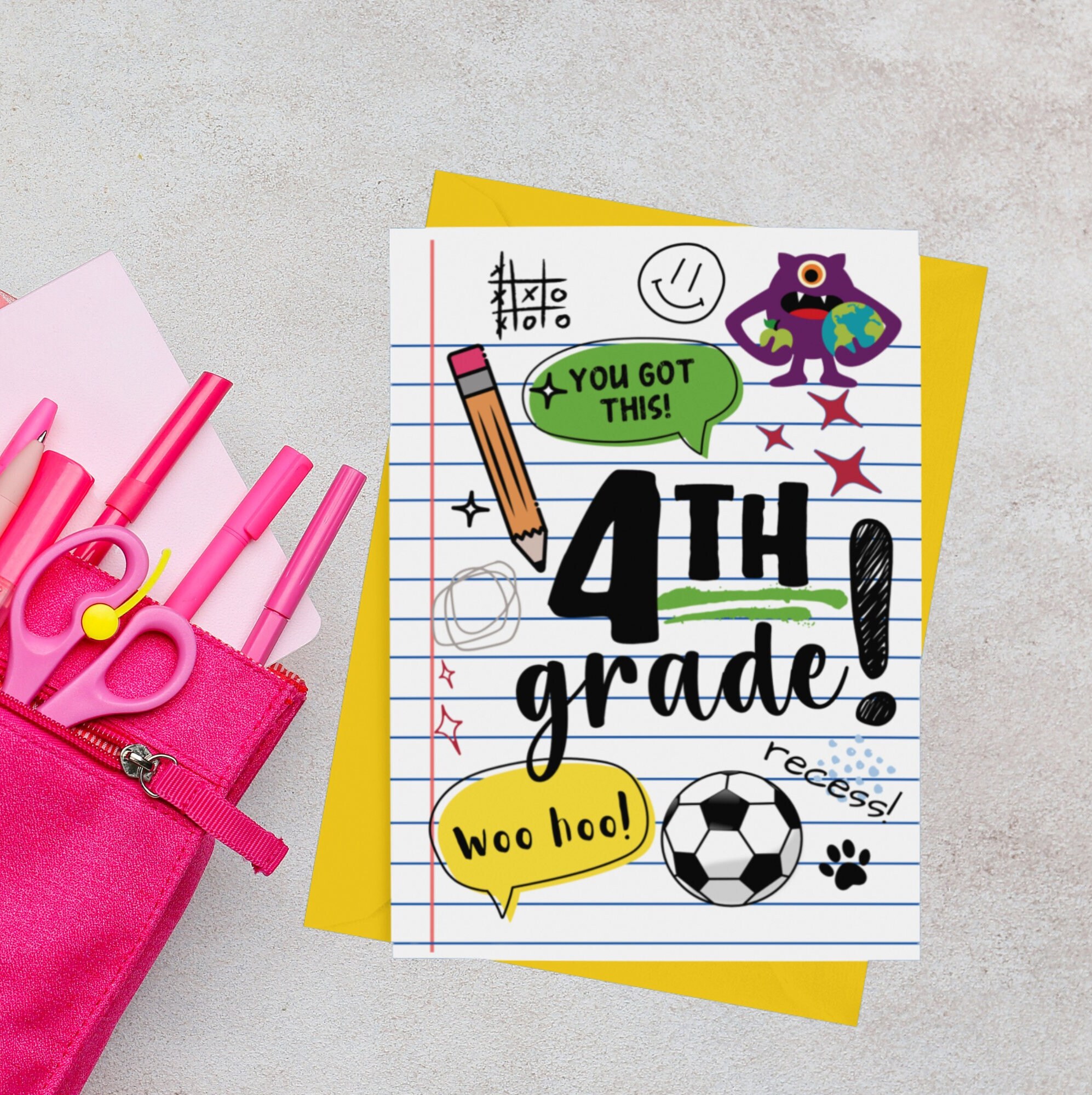 4th Grade Back-to-school Greeting Card | Celebrate the Start of the ...