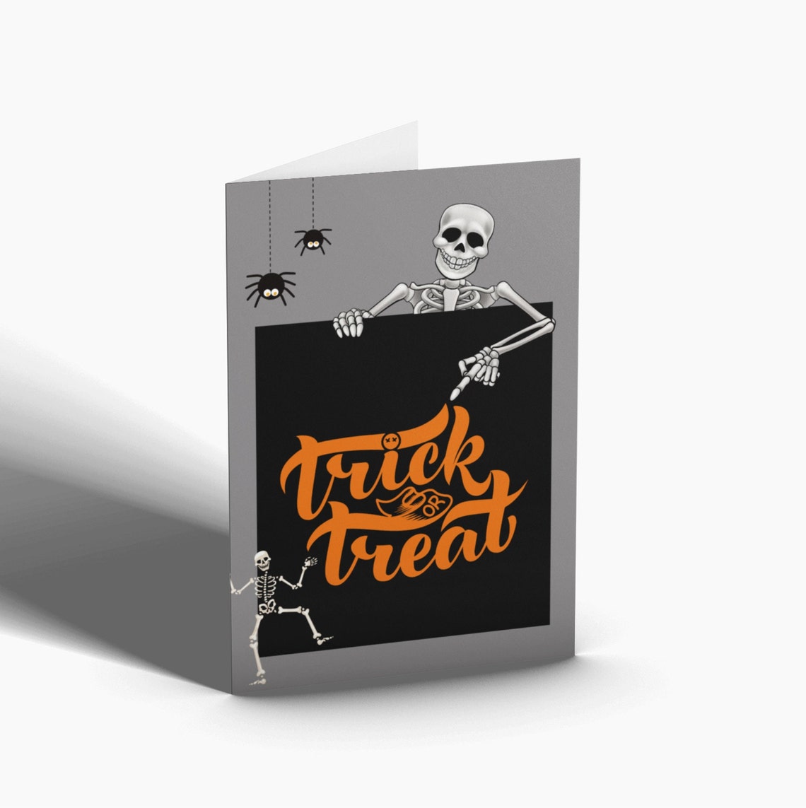 Trick or Treat Skeletons Halloween Notecard Happy Halloween - Etsy