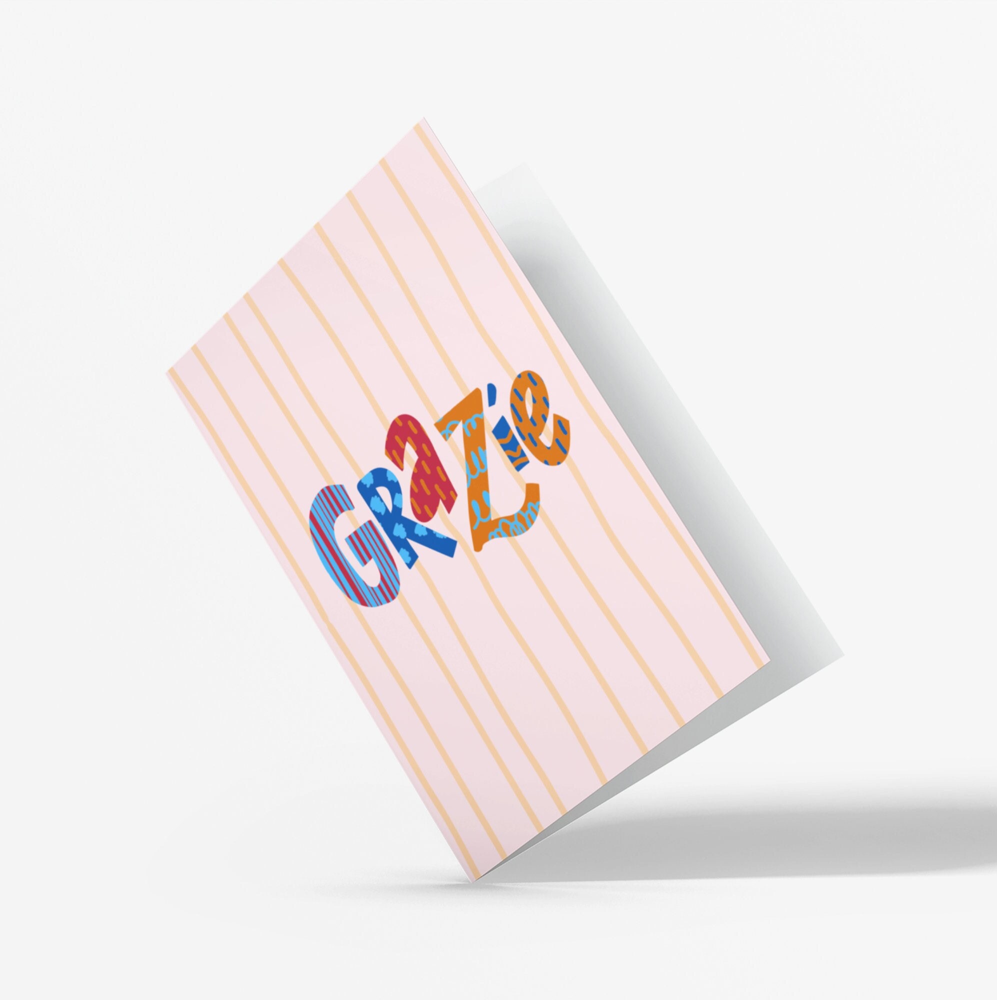 Grazie Thank You Card: Italian Stationery With Colorful Design (4.25 X ...