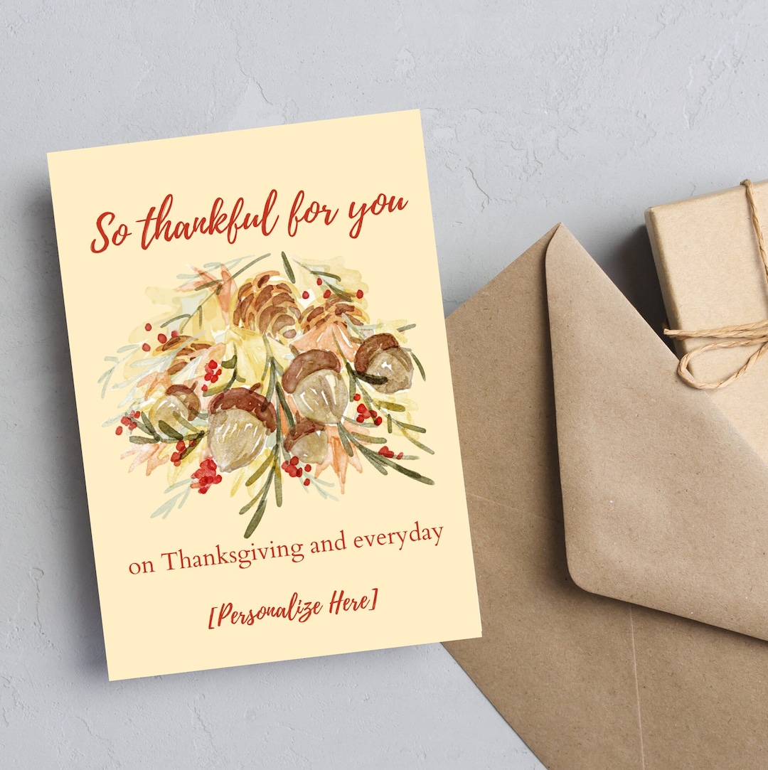 Thanksgiving Card Personalized Notecard Happy Thanksgiving Thanksgiving ...