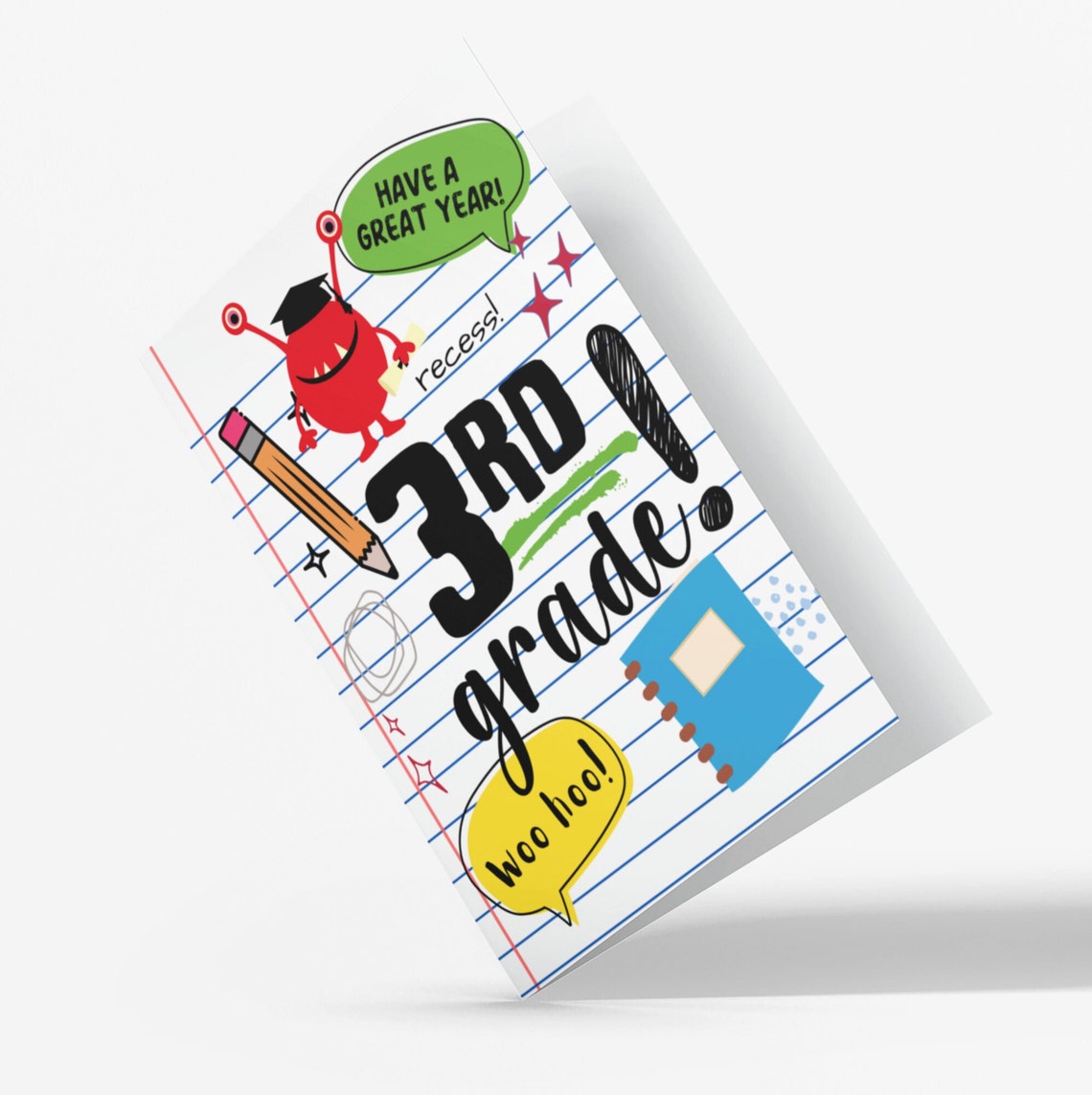 3rd Grade Back-to-school Greeting Card: Celebrate the School Year (5x7 ...