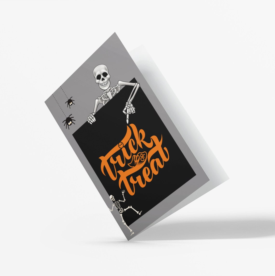 Trick or Treat Skeletons Halloween Notecard Happy Halloween - Etsy