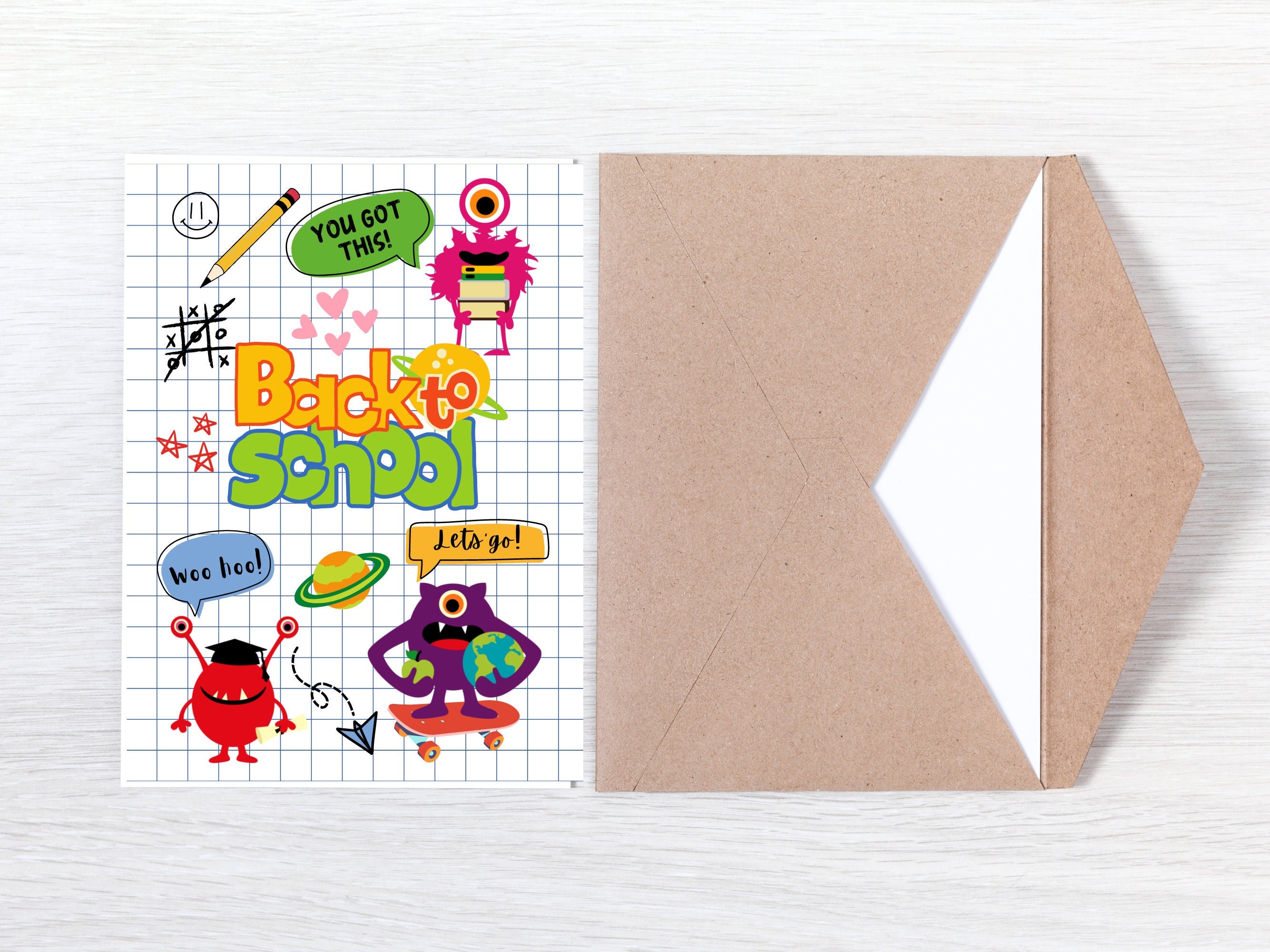 Little Monsters Back to School Card for Kids First Day of School ...