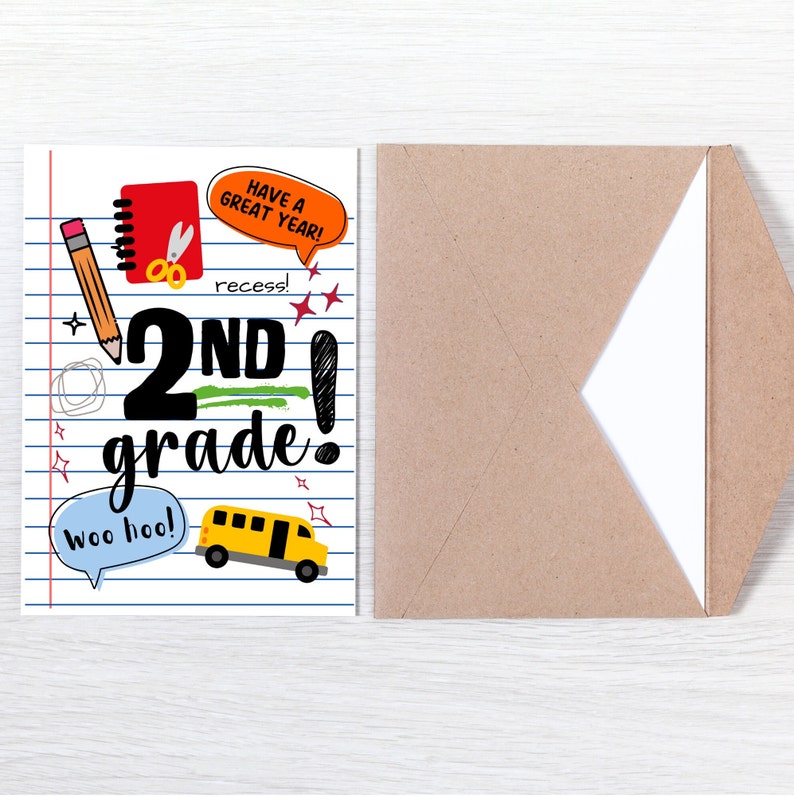 2nd Grade Back-to-school Greeting Card | Celebrate the Start of the ...