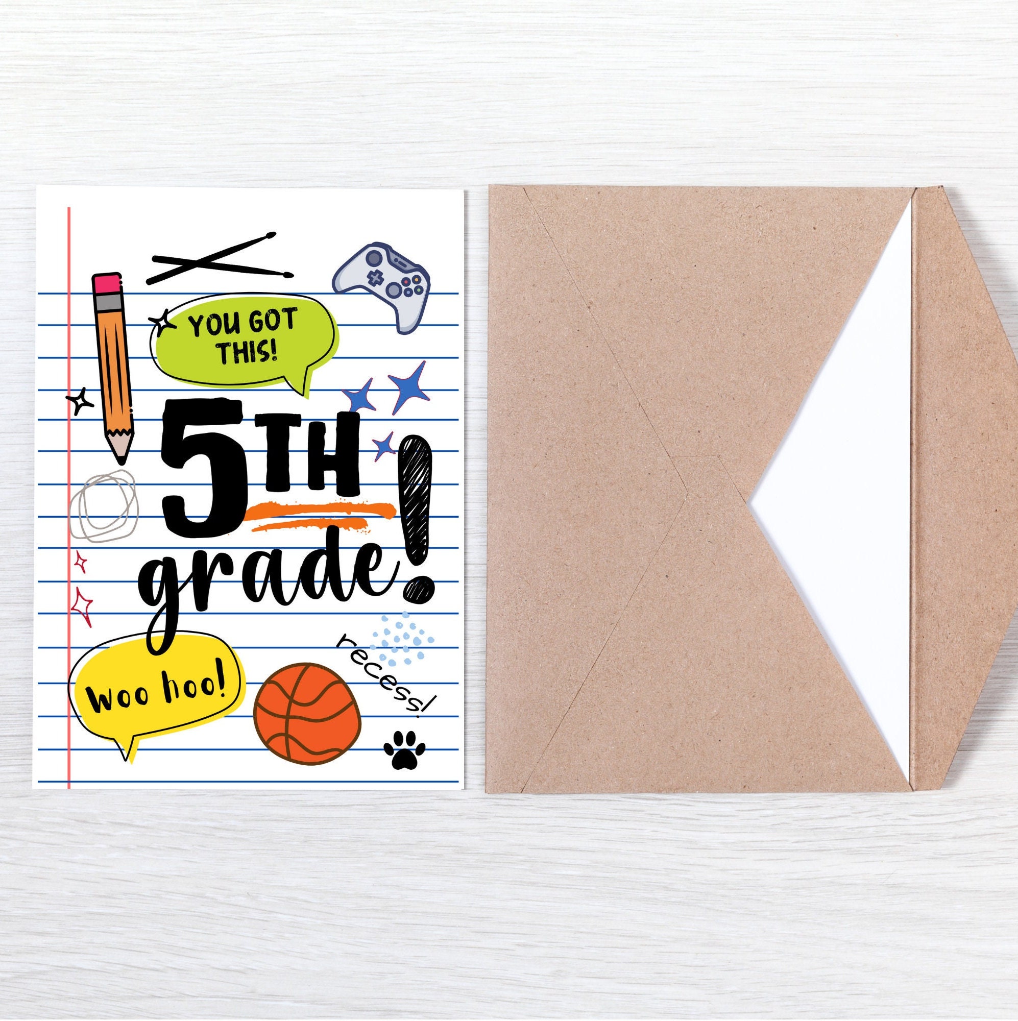 5th Grade Back-to-school Greeting Card Celebrate the Start - Etsy