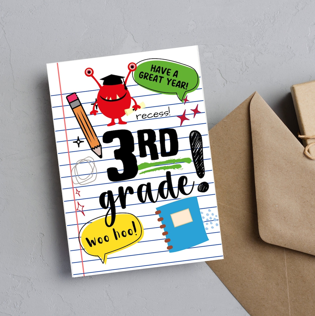 3rd Grade Back-to-school Greeting Card: Celebrate the School Year (5x7 ...
