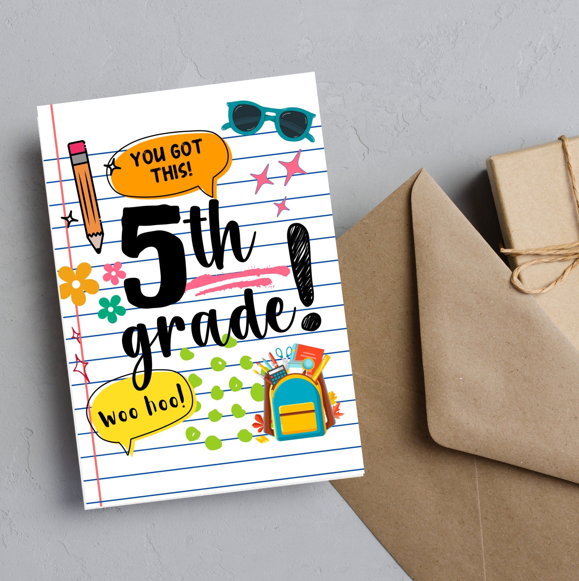 5th Grade Back-to-school Greeting Card: Encouragement Card (5x7 A7) - Etsy