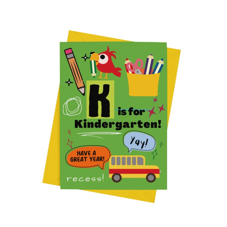 Kindergarten Back-to-school Greeting Card | Celebrate the School Year ...