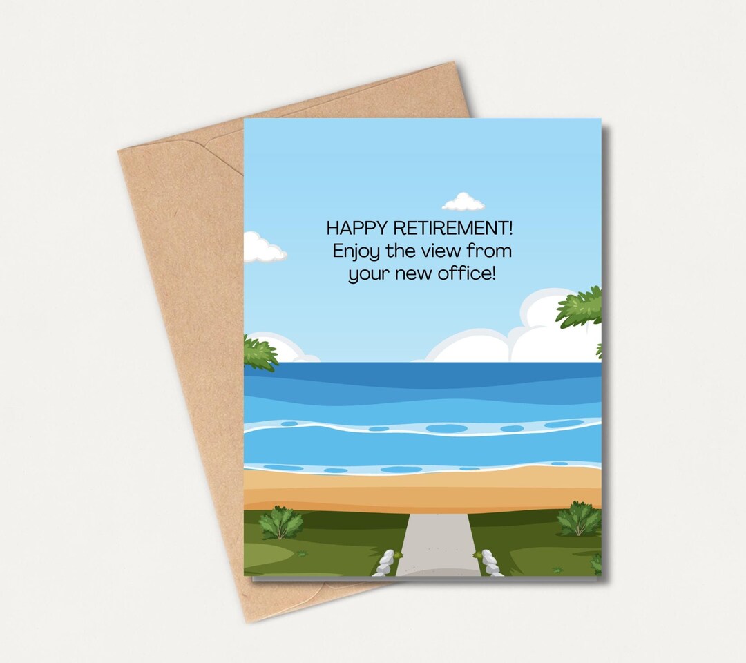 Happy Beach Retirement Card: New Office Ocean View - Etsy