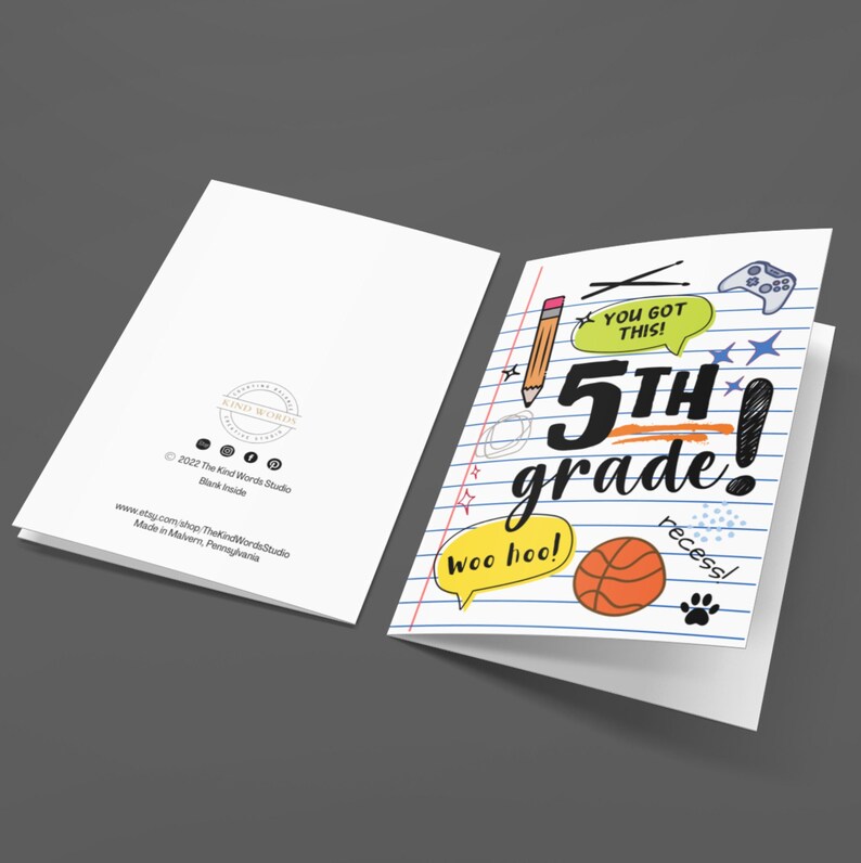 5th Grade Back-to-school Greeting Card Celebrate the Start of the ...