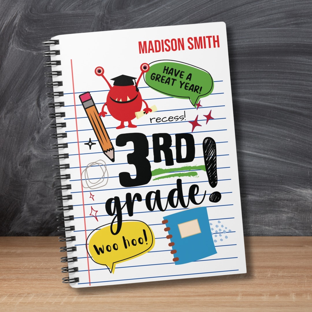 Personalized Spiral Notebook for Back to School Lined Journal for First ...