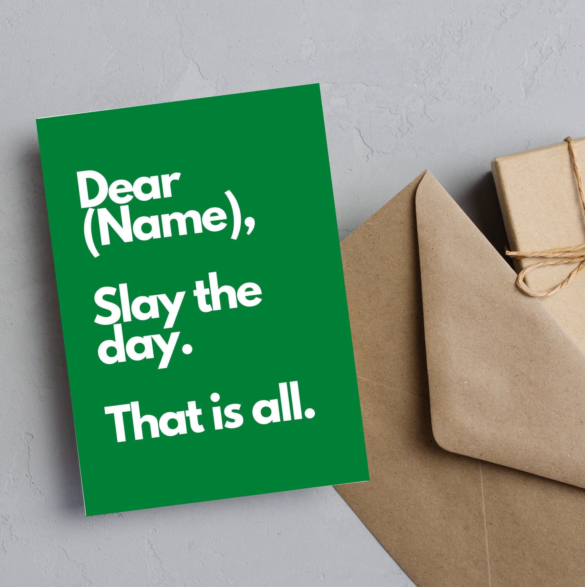 Slay the Day Personalized Notecard Card for Student - Etsy
