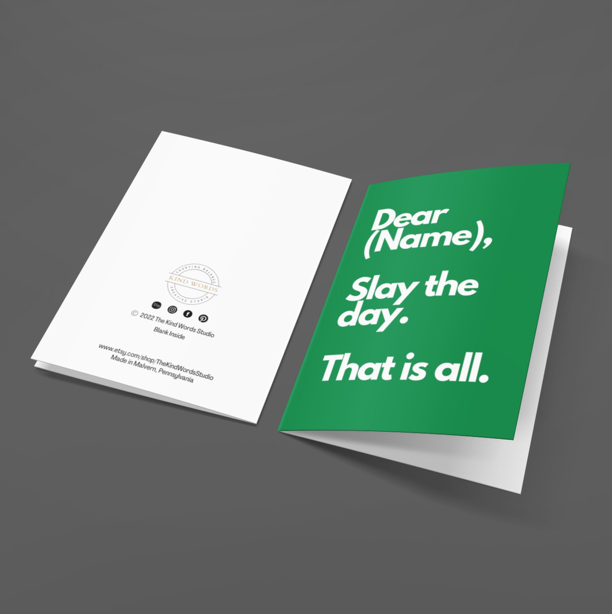 Slay the Day Personalized Notecard Card for Student - Etsy