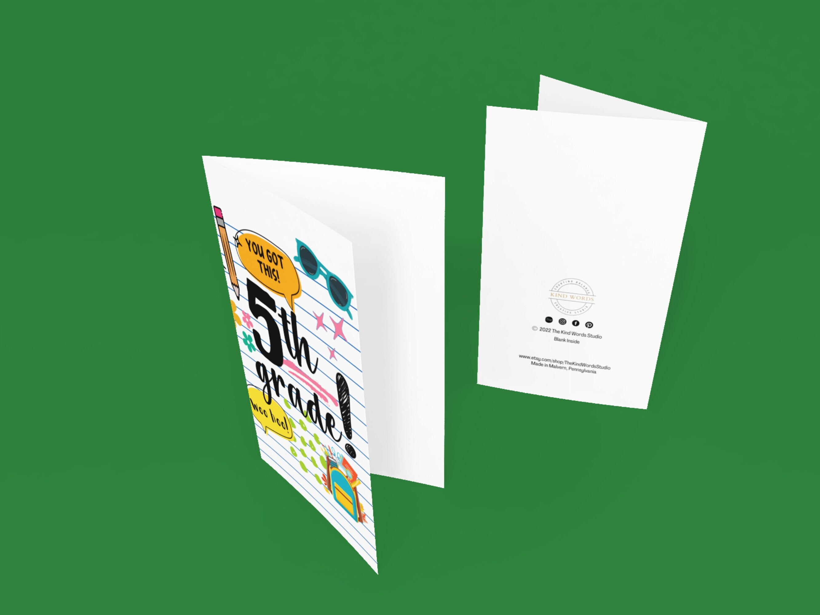 5th Grade Back-to-school Greeting Card: Encouragement Card (5x7 A7) - Etsy