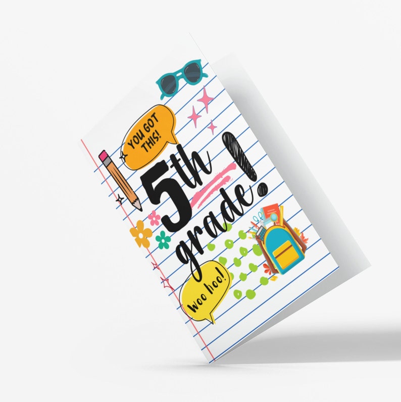 5th Grade Back-to-school Greeting Card: Encouragement Card (5x7 A7) - Etsy