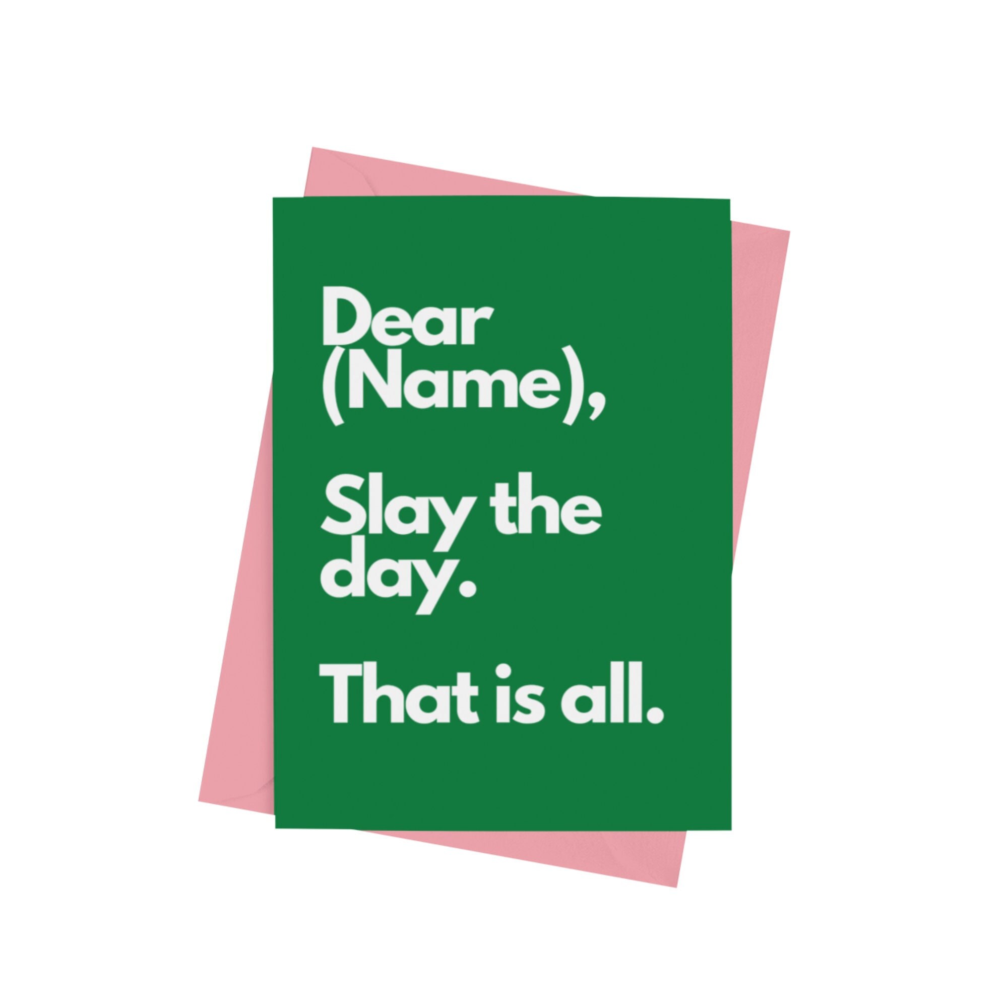Slay the Day Personalized Notecard Card for Student - Etsy