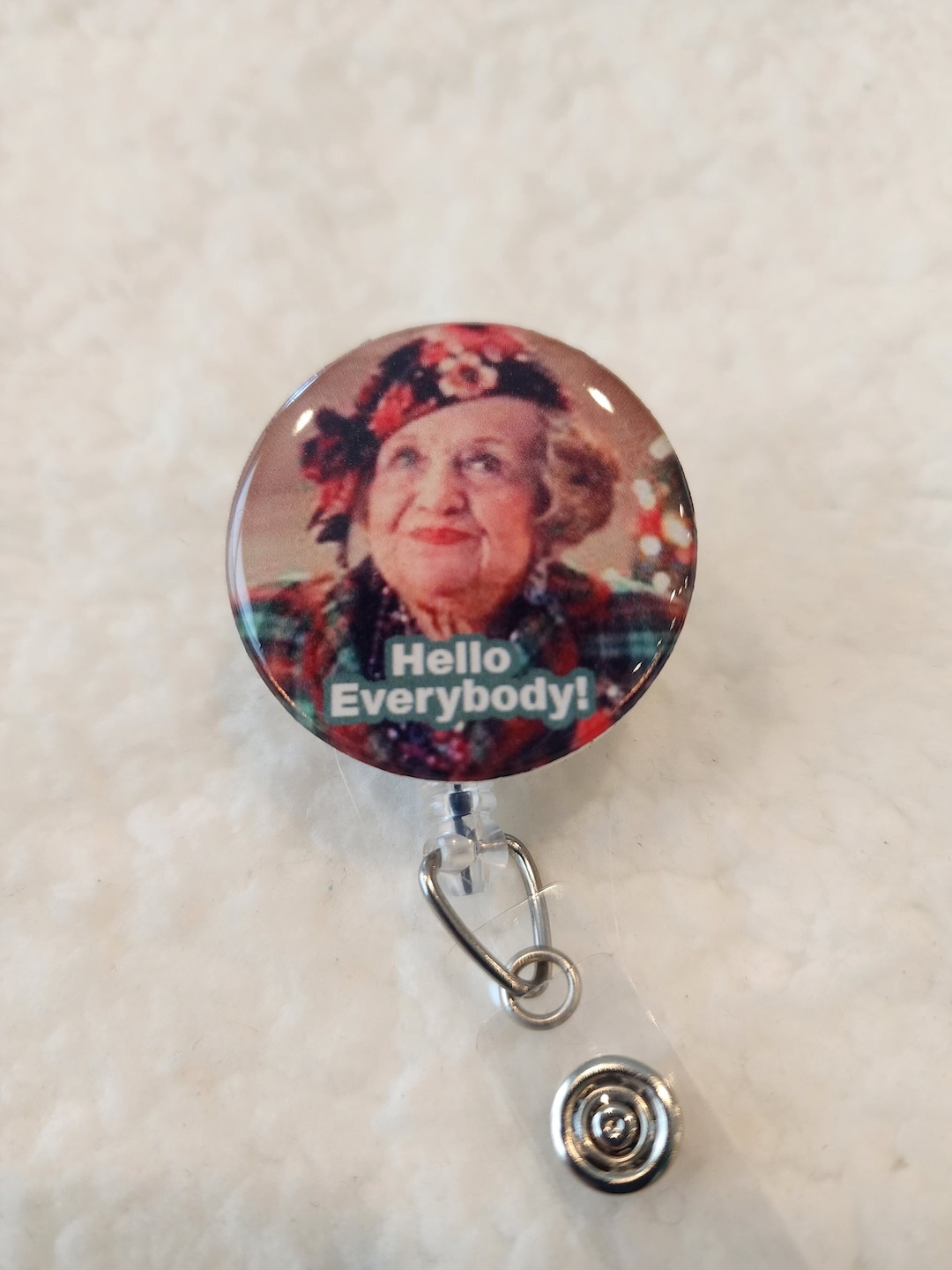 Hello Everybody Aunt Bethany Christmas Badge-medical Badge - Etsy