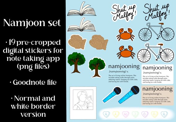 BTS RM Sticker Set DIGITAL - Etsy