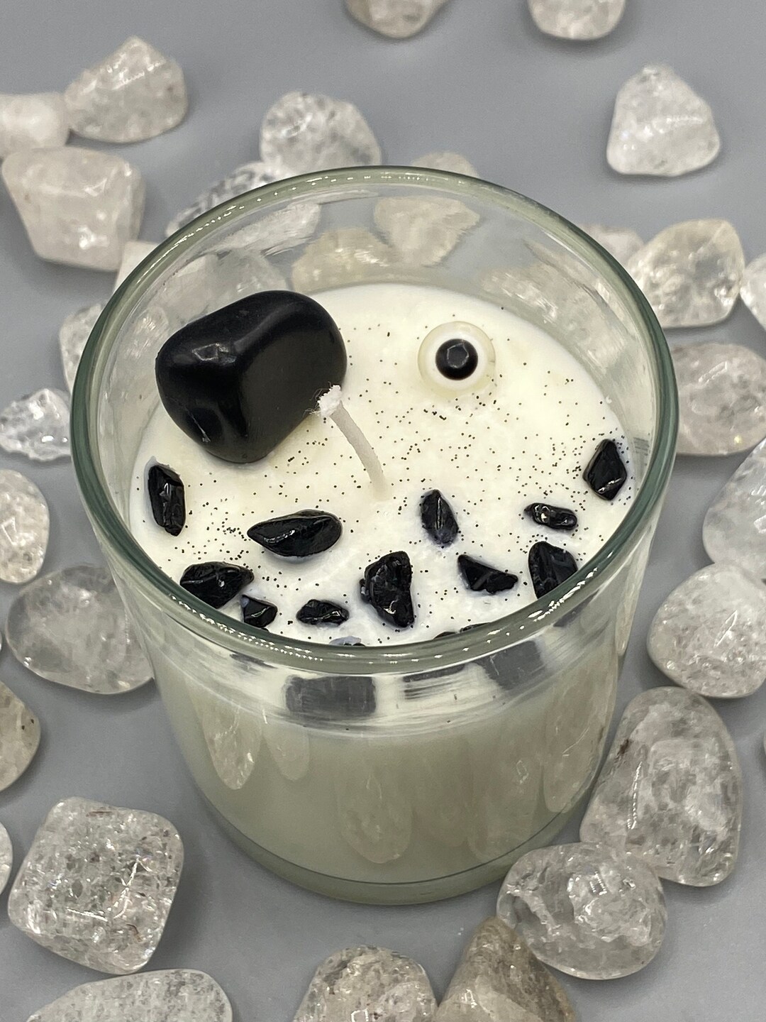 PROTECTION EVIL Black Tourmaline Crystal Infused Intention Candle ...