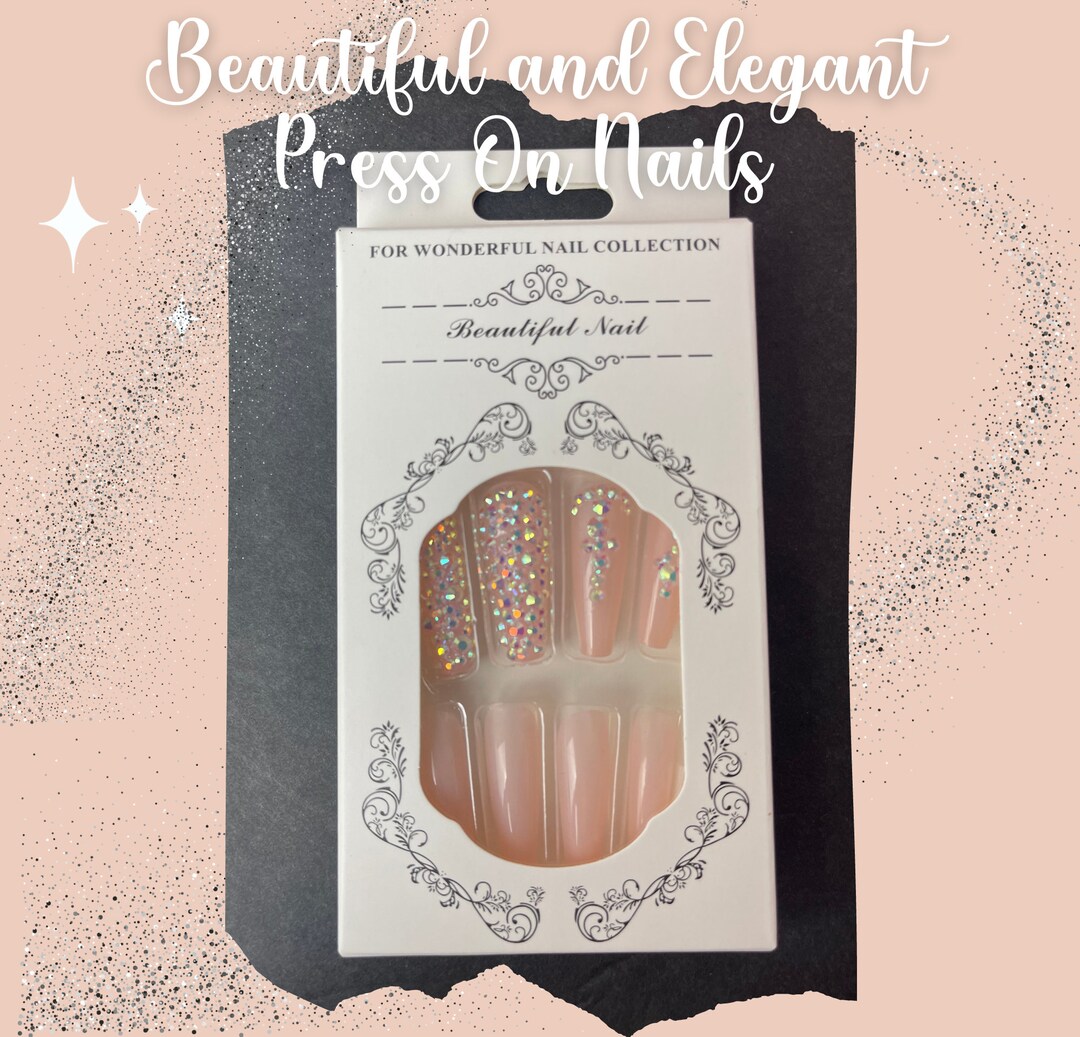 Beautiful & Elegant Press on Nails | Rhinestones Glue on Nails | Pop on ...