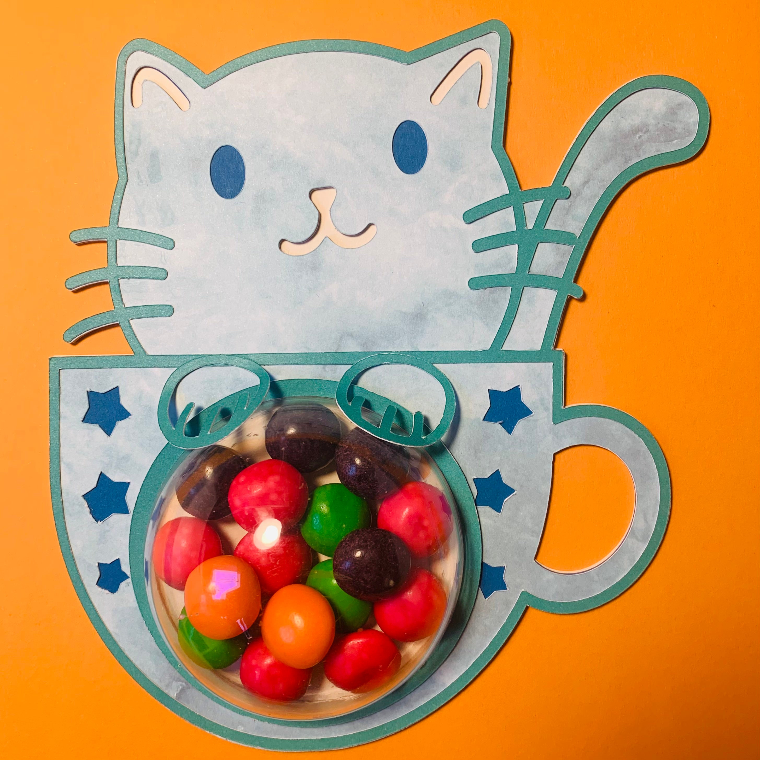 Kitten Cup Candy Holder SVG Cut Files, Candy Ornaments, Kitten, Kitten ...