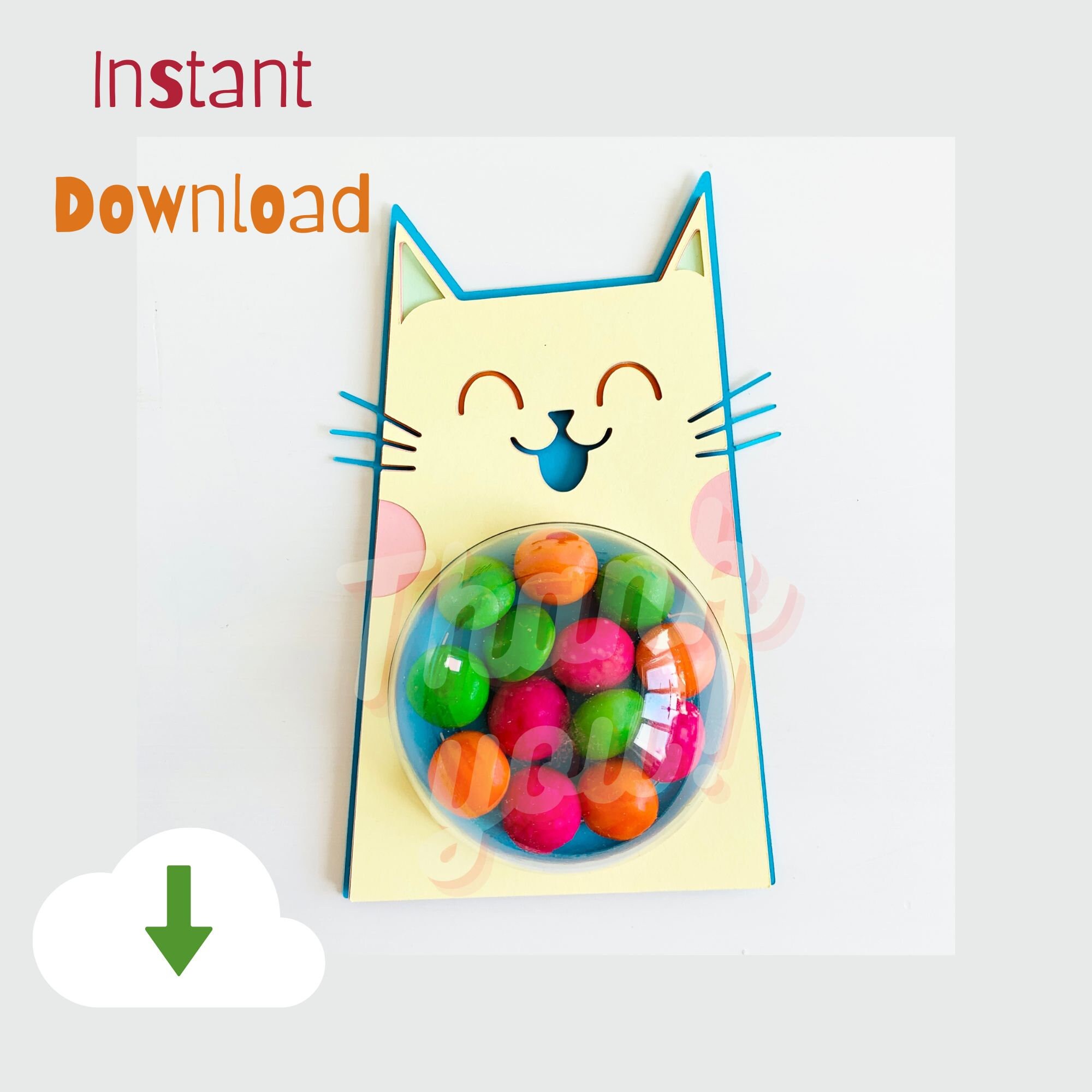 Kitty Cat 2 Candy Dome SVG Cut Files, Candy Ornaments, Gift SVG Files ...