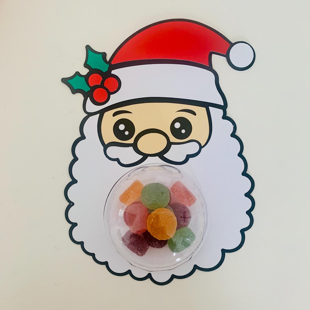 Cute Holiday Santa Candy Dome SVG Cut Files, Candy Ornaments, Santa ...