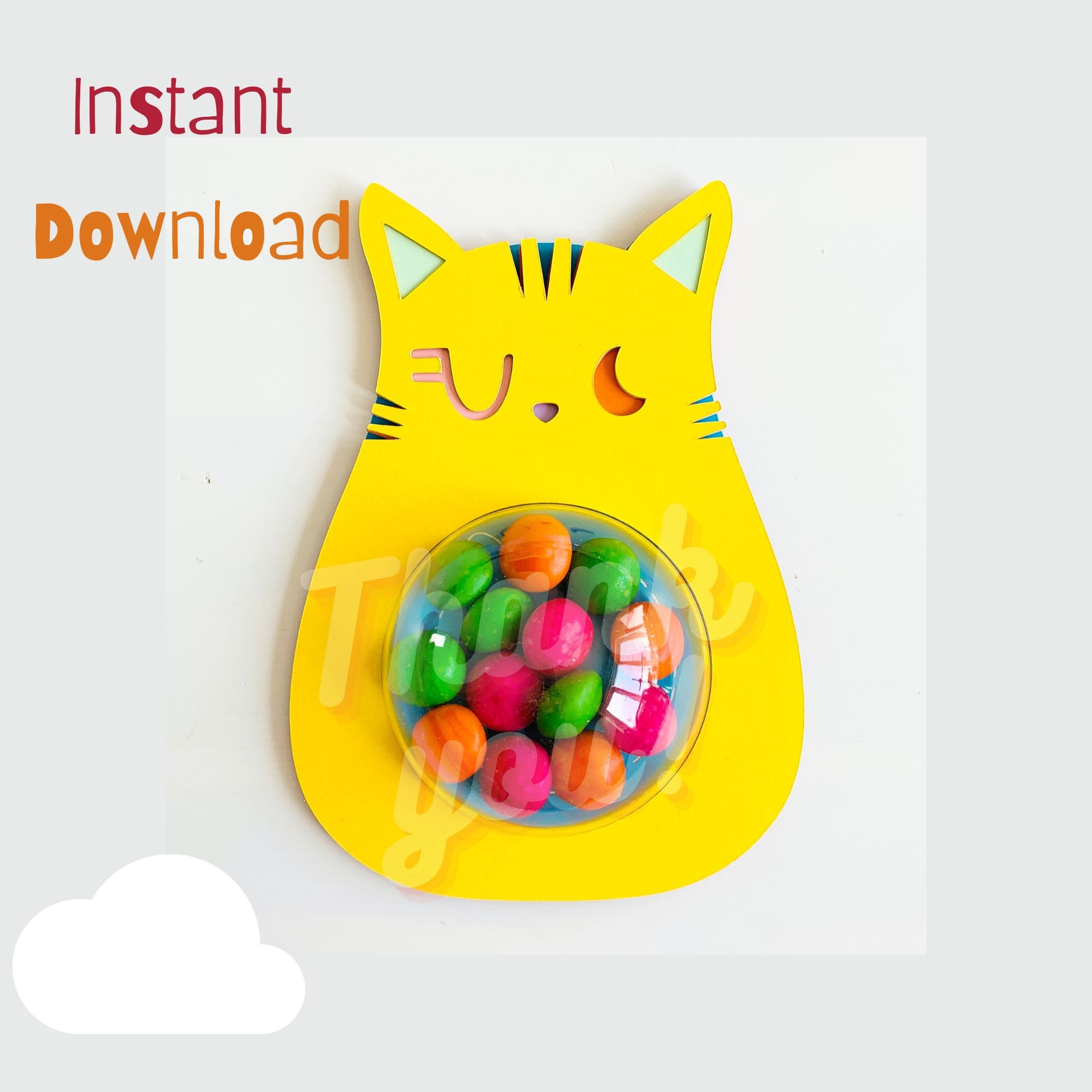 Kitty Cat Candy Holder Bundle SVG Files, Party Favors, Unique Candy ...