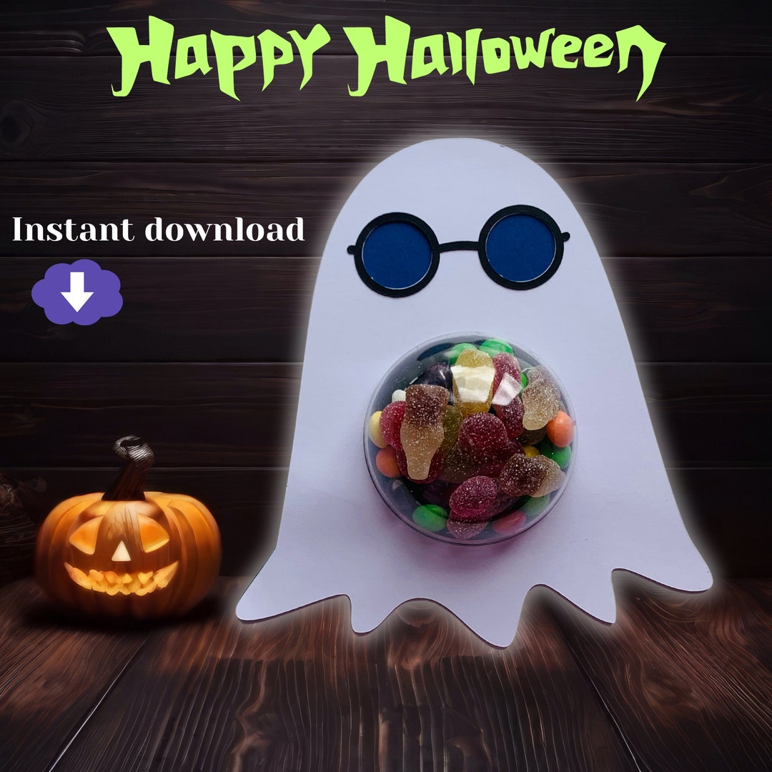 Halloween Ghost Candy Dome SVG Cut Files, Candy Ornaments, Ghost, Ghost ...