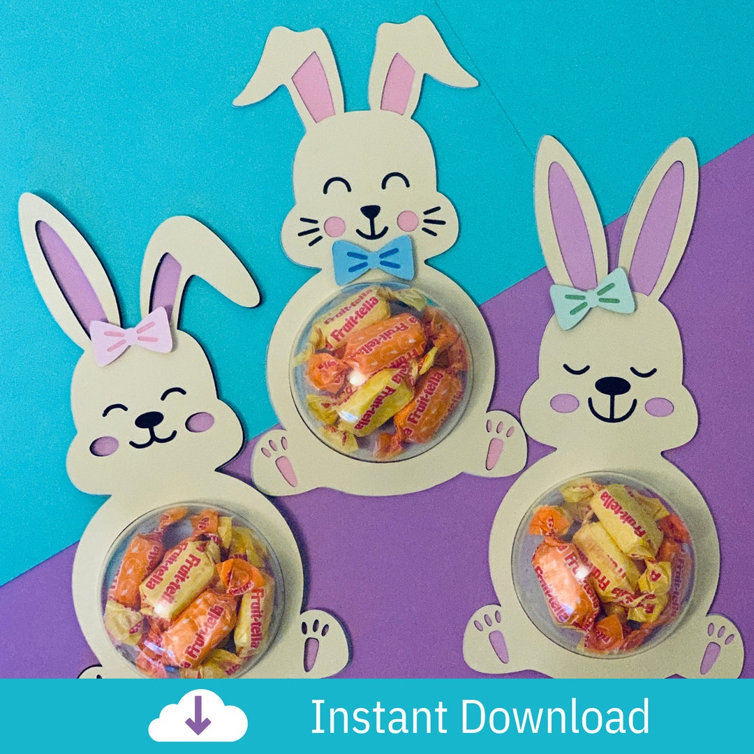 Easter Bunny Candy Holders SVG Cut Files, Candy Ornaments, Easter SVG ...