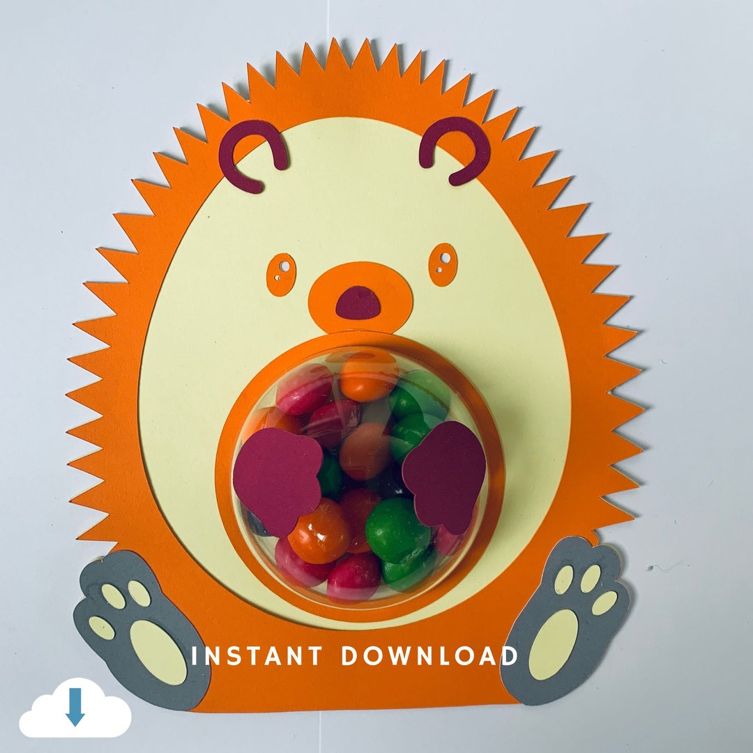 Little Hedgehog Candy Dome SVG Cut Files, Candy Ornament, Hedgehog ...