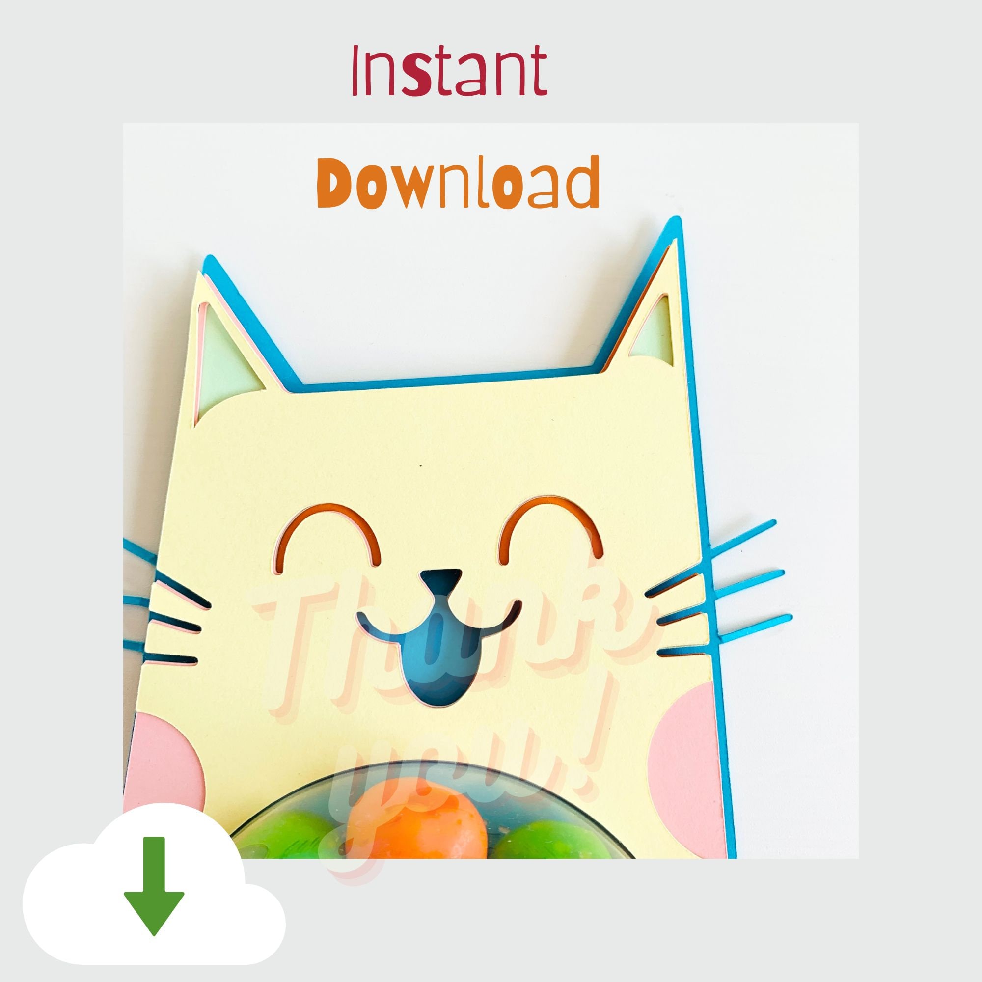 Kitty Cat 2 Candy Dome SVG Cut Files, Candy Ornaments, Gift SVG Files ...