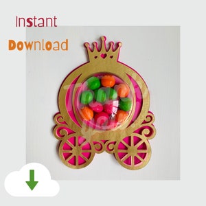 Princess Carriage Candy Dome SVG Cut Files, Candy Ornaments, Gift SVG ...