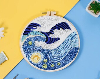 DIY Embroidery Kit for Beginner Modern Embroidery Kit for Gift Hand ...