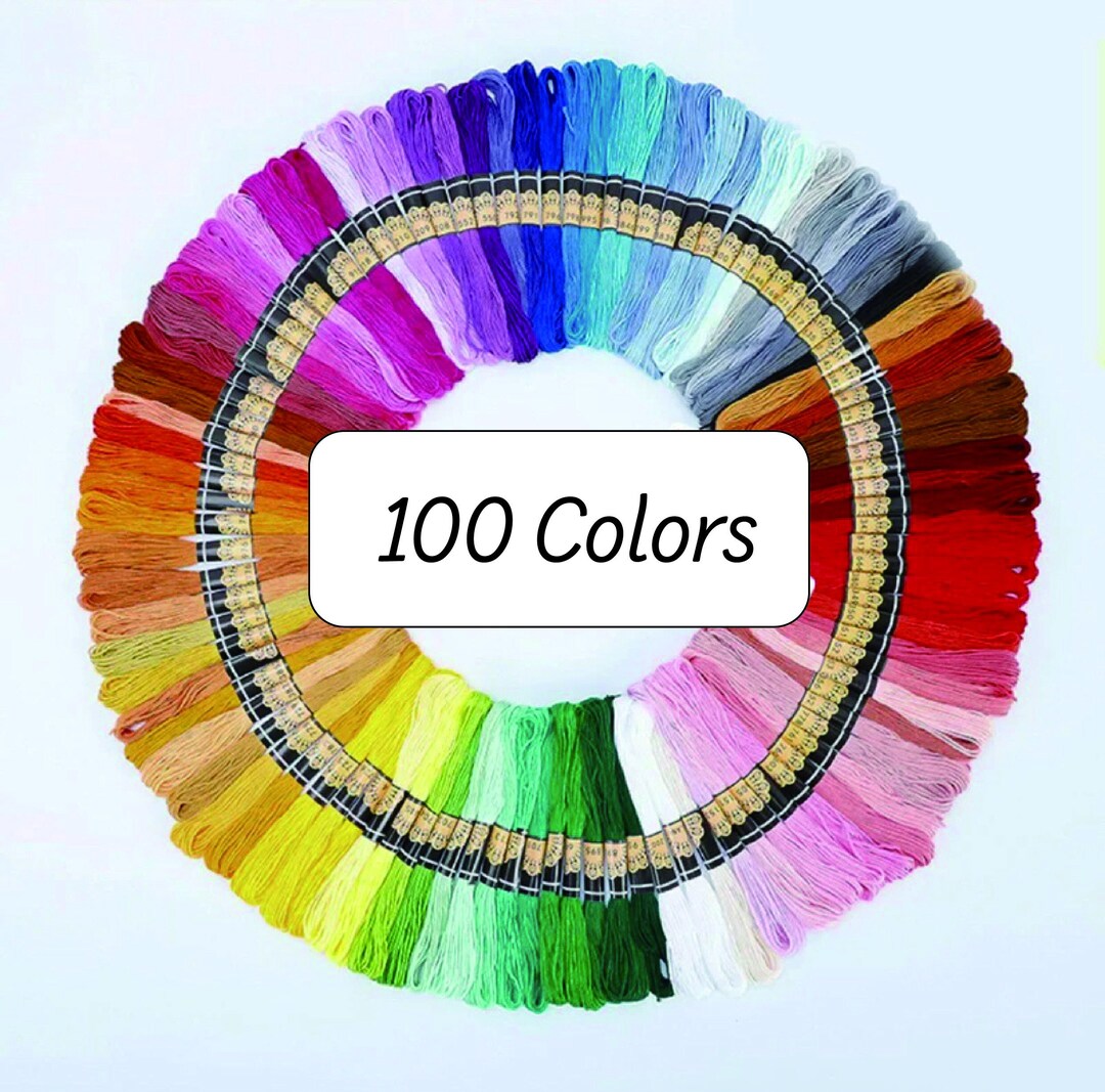 Assorted Colour Embroidery Thread Floss | 50, 100, 150 Various Rainbow ...