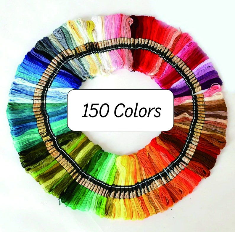 Assorted Colour Embroidery Thread Floss | 50, 100, 150 Various Rainbow ...