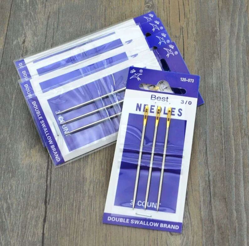 Embroidery Gold Eye Needles 3 Pcs. Set | Handmade Household Gold Long ...