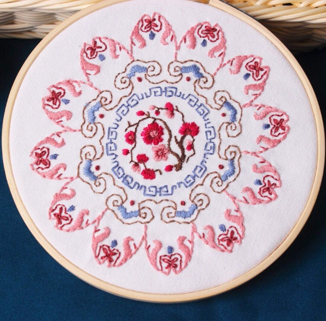 Mandala Embroidery Kit for Beginner Modern Embroidery Kit for Gift Hand ...