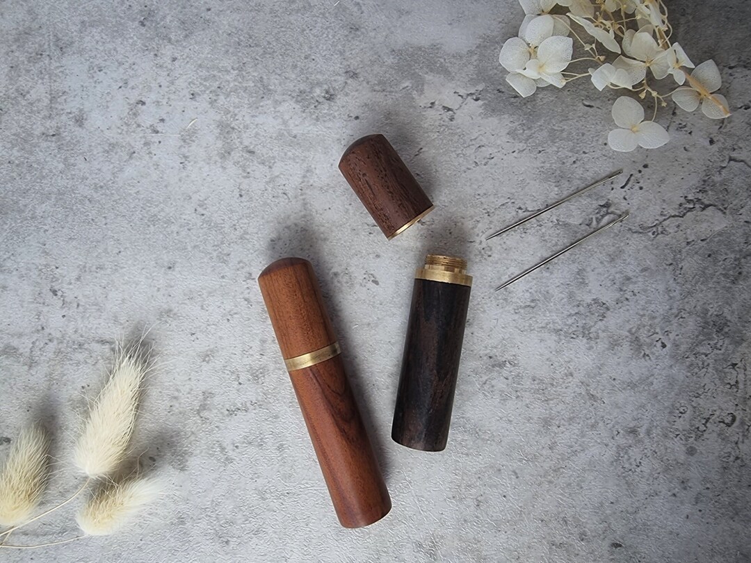Solid Wood Needle Case Needle Storage | Wooden Tube Container for ...