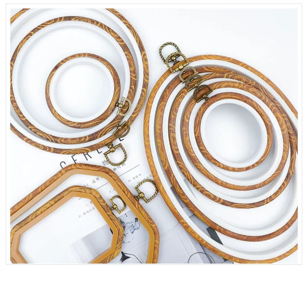 Embroidery Circle Hoops Set Plastic Round Hoop for Embroidery Cross ...