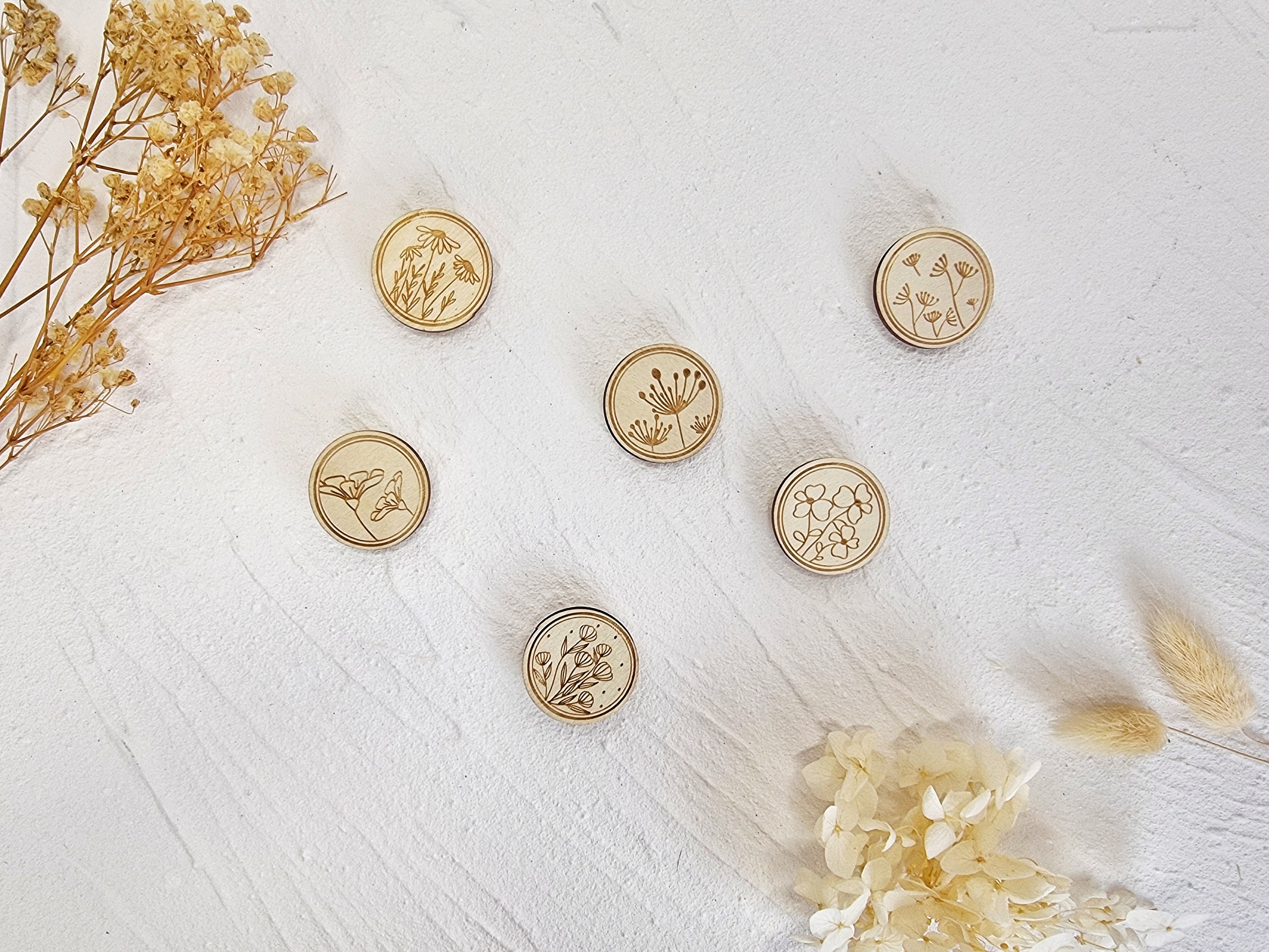 Floral Wooden Needle Minder for Embroidery, Cross Stitch | Flower ...