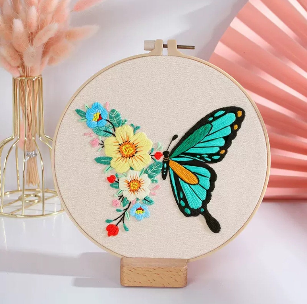 Butterfly Embroidery Kit for Beginner Modern Embroidery Kit for Gift ...