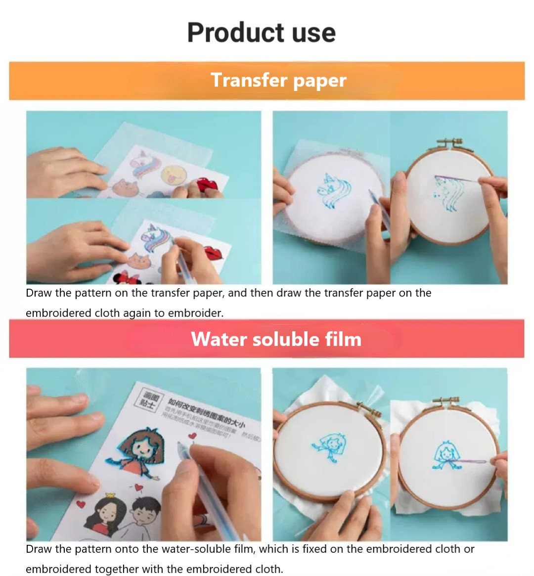 Embroidery Transfer Paper for Manual Embroidery DIY Pattern Tracing ...