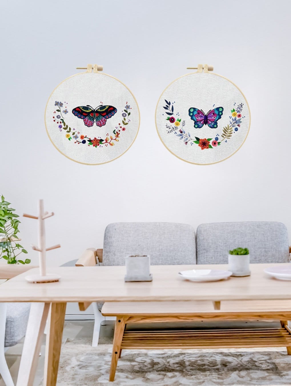 Butterfly Embroidery Kit for Beginner | Modern Embroidery Kit for Gift ...