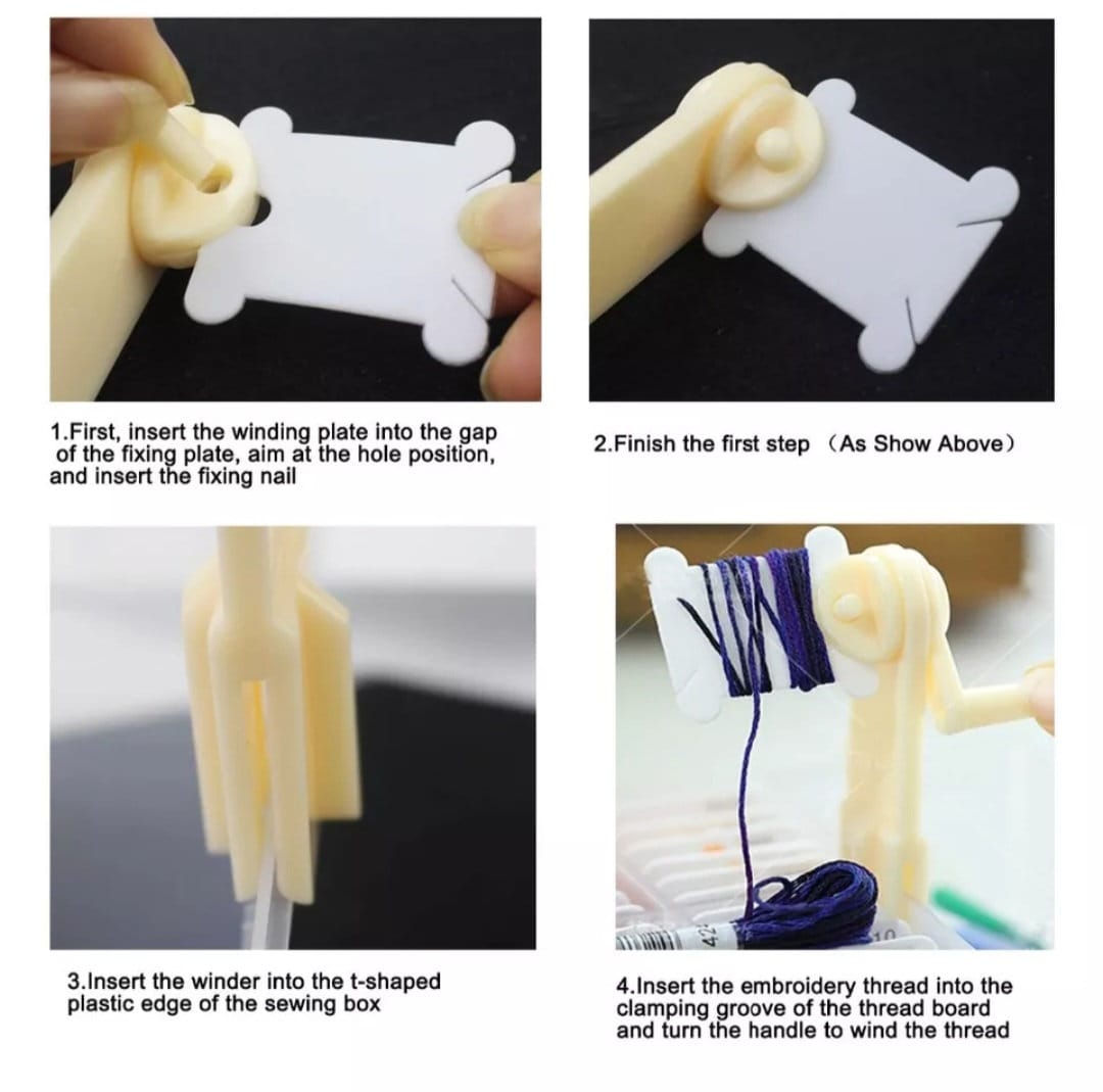 Bobbin Floss Winder With 10pcs Floss Bobbins for Embroidery Thread ...